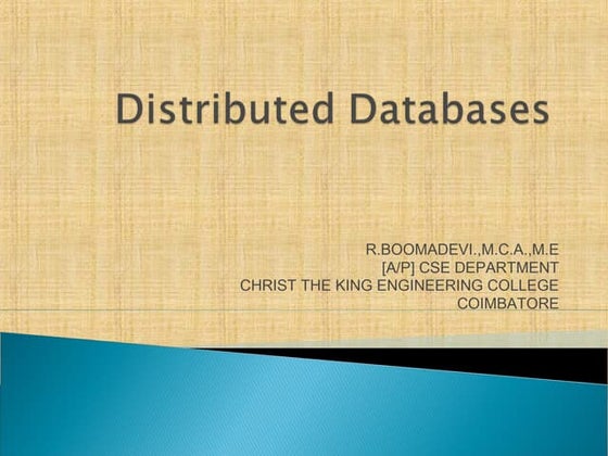 Distributed D B | PPT