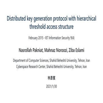 Distributed Key Generation Protocol With Hierarchical Threshold Access