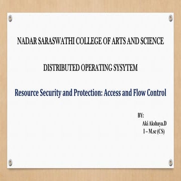 Distributed Operating System Resource Security And Protection: Access ...