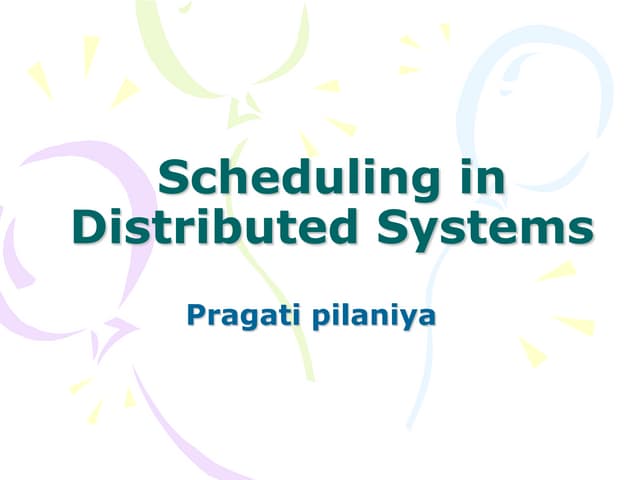 Distributed Systems Scheduling Ppt Computer Software And Applications Computing