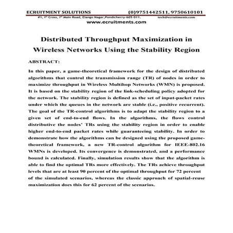 Distributed Throughput Maximization In Wireless Networks Using The