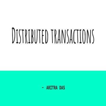 Distributed transactions | PDF