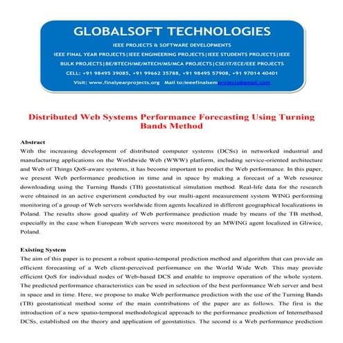 Java 2013 Ieee Datamining Project Distributed Web Systems Performance 7912