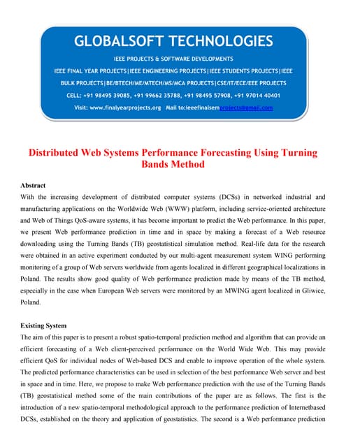 Java 2013 Ieee Datamining Project Distributed Web Systems Performance 7912