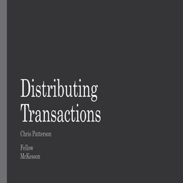 Distributing Transactions using MassTransit | PPTX