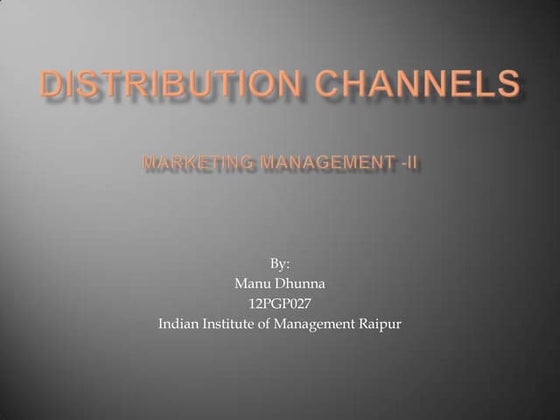 Channels of distribution in marketing | PPT
