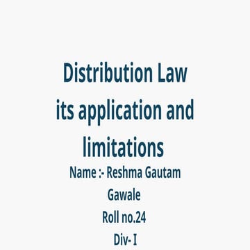 Distribution law | PDF