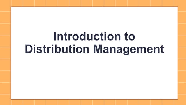 Distribution Management | PPTX
