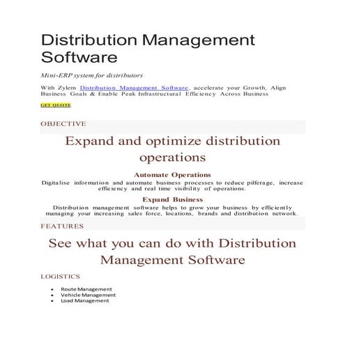 Distribution management software | DOCX