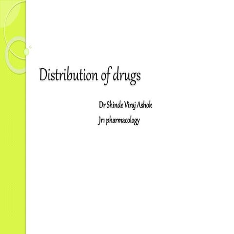 Distribution of drugs | PPTX