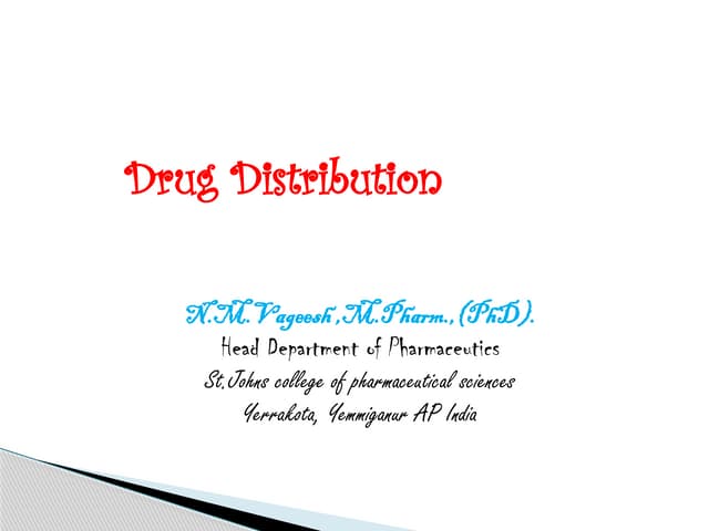 Drug distribution | PPTX