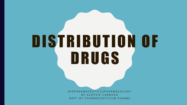 Factors affecting distribution of drug | PPT