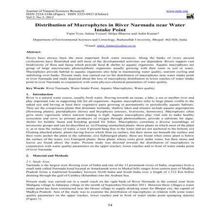 Distribution of macrophytes in river narmada near water intake point | PDF