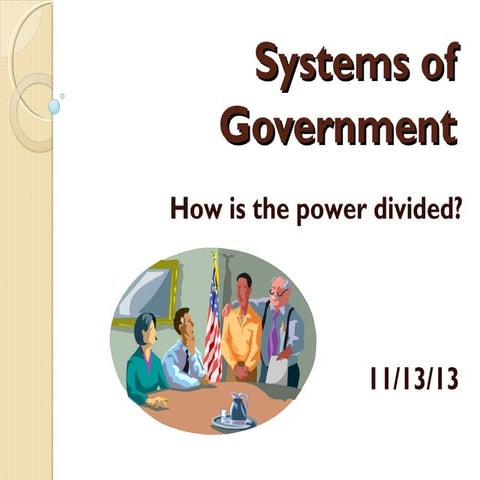 Systems of Government | PPT | Political Issues & policy | Politics
