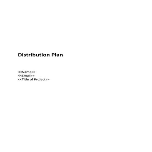 Distribution Plan Template | PDF