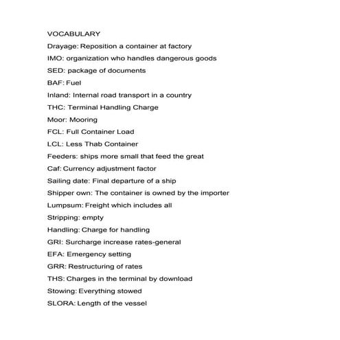 Distributions and logistics-vocabulary | DOCX