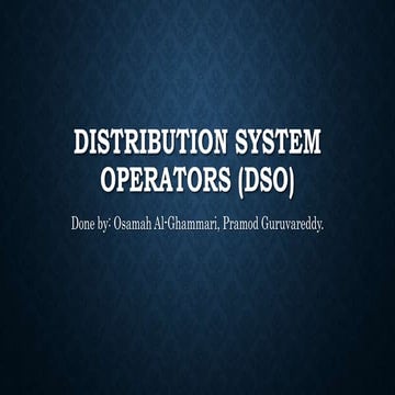Distribution system operators (dso) | PPTX