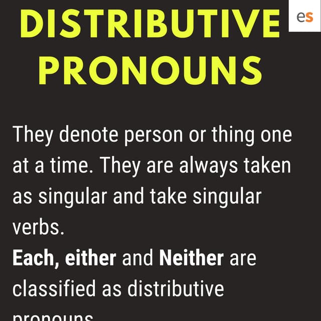 Distributive pronouns with examples | PDF