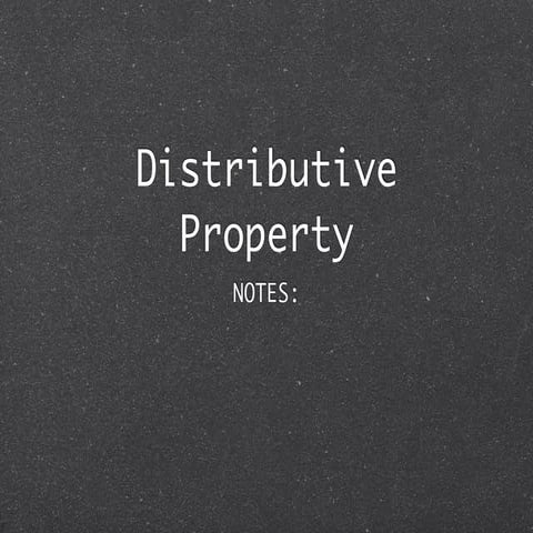 Distributive property | PPT