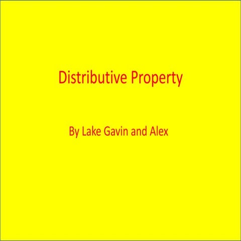 Distributive property | PPTX