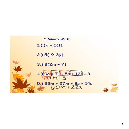 Distributive Property & Combining Like Terms Day 2 Finished | PDF