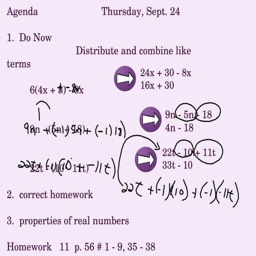 Distributive Property & Combining Like terms | PPT