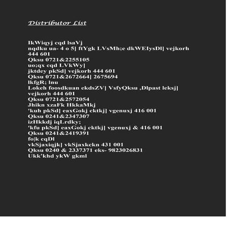 Distributor list | DOCX