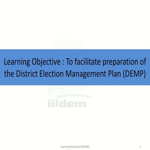 District election management plan-INDIA | PPTX