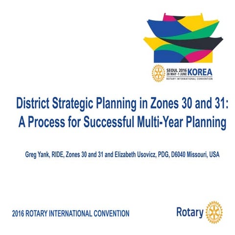 District Strategic Planning in Zones 30 and 31: A Process for ...