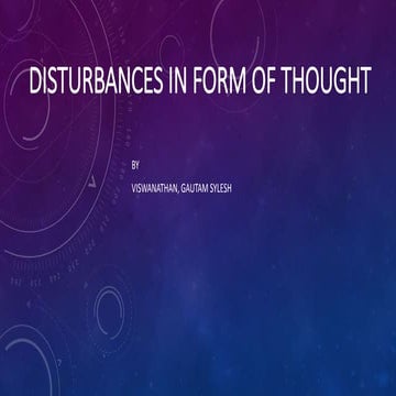 Disturbances in form of thought | PPTX | Sleep Disorders | Diseases and ...
