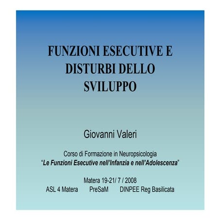 Disturbo sviluppo-valeri | PPT