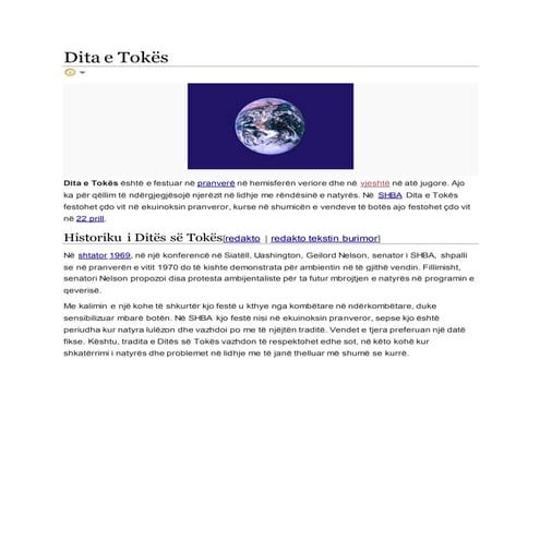Dita e tokës | DOCX