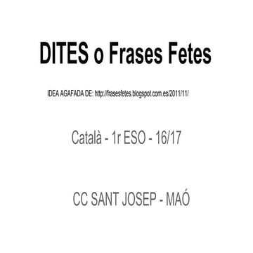 Dites català 1r eso 16-17 | PPTX