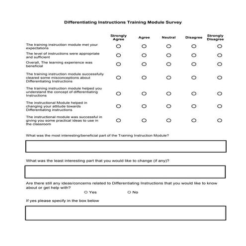 Di training module survey | PDF