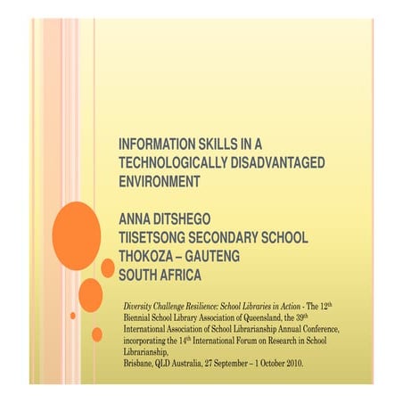 Information skills in a technologically disadvantaged environment | PDF