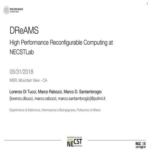 High Performance Reconfigurable Computing At Necstlab Ppt