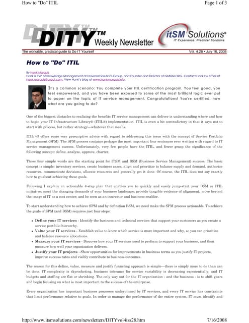 ITSM Presentation | PPT | Cloud Computing | Internet