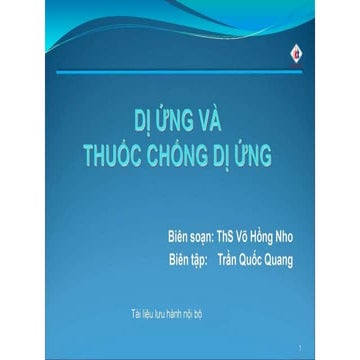 Di ung va thuoc chong di ung | PPT