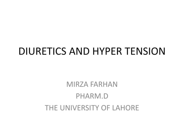 Diuretics: Pharmacology | PPTX