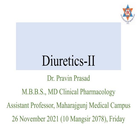 Diuretics Part 2 | PPT