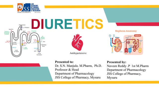 Diuretics: Pharmacology | PPTX