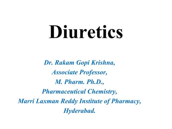 Medicinal Chemistry of Diuretics | PPTX | Pharmaceutical Drugs ...