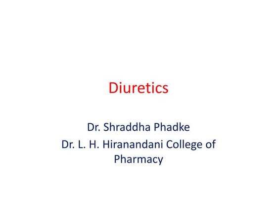 Medicinal Chemistry of Diuretics | PPTX | Pharmaceutical Drugs ...