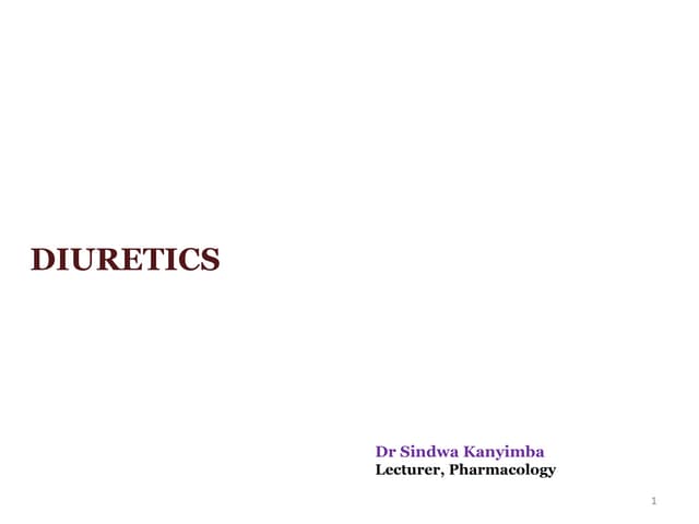 Medicinal Chemistry of Diuretics | PPTX