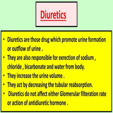 Diuretics : Classification of Diuretics | PPTX