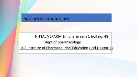 Diuretics: Pharmacology | PPTX | Pharmaceutical Drugs | Medical Health