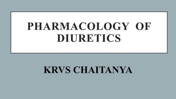 Diuretics-Mechanism of action,Diuretic Types and Adverse effects,Drug ...