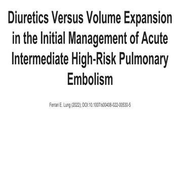 Diuretics Versus Volume Expansion in the Initial Management Journal ...