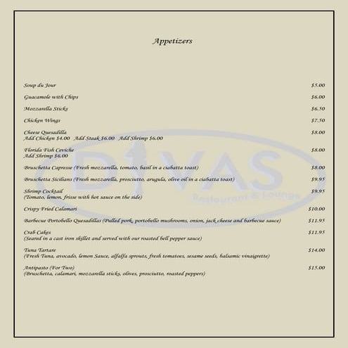 Divas Restaurant Menu | PDF | Bars & Restaurants | Attractions