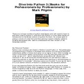 Dive into python 3 books for professionals by professionals by mark pilgrim good content but ...